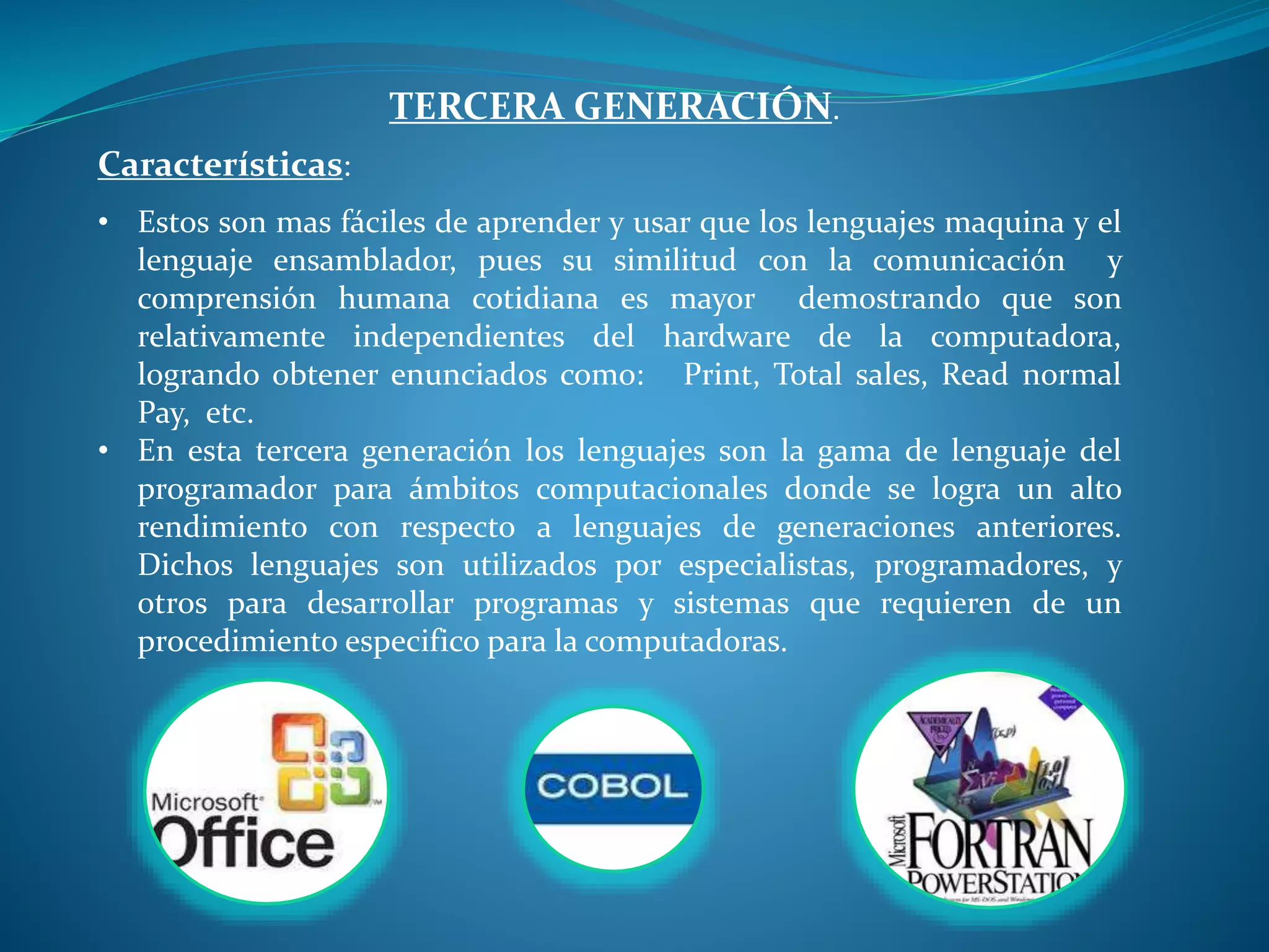 Generaciones de los lenguajes de programacion pptx | PPTX