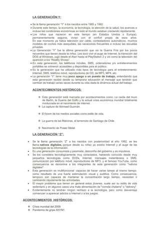 Generaciones x,y,z | DOC