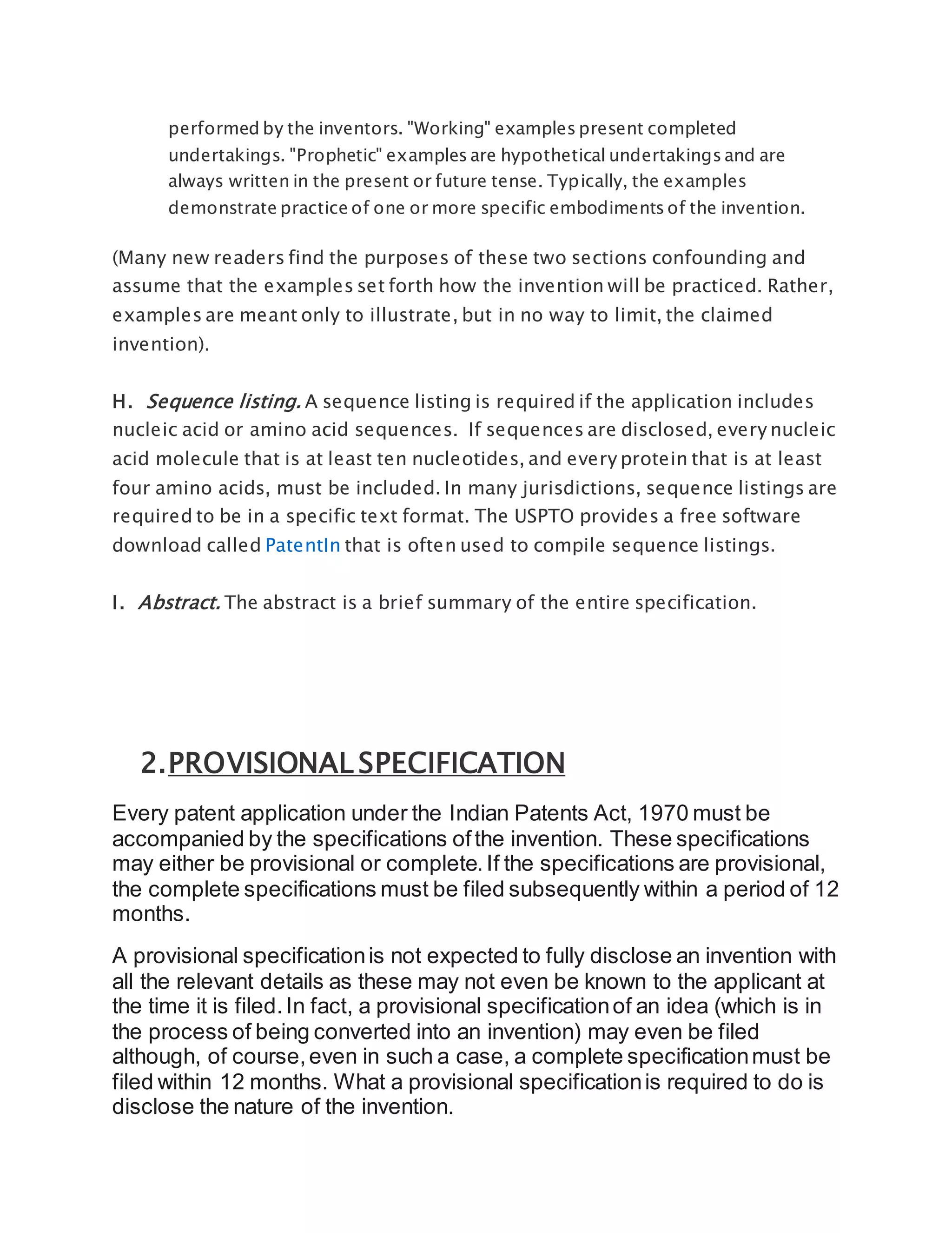 General And Provisional Specifications Of Patents | PDF