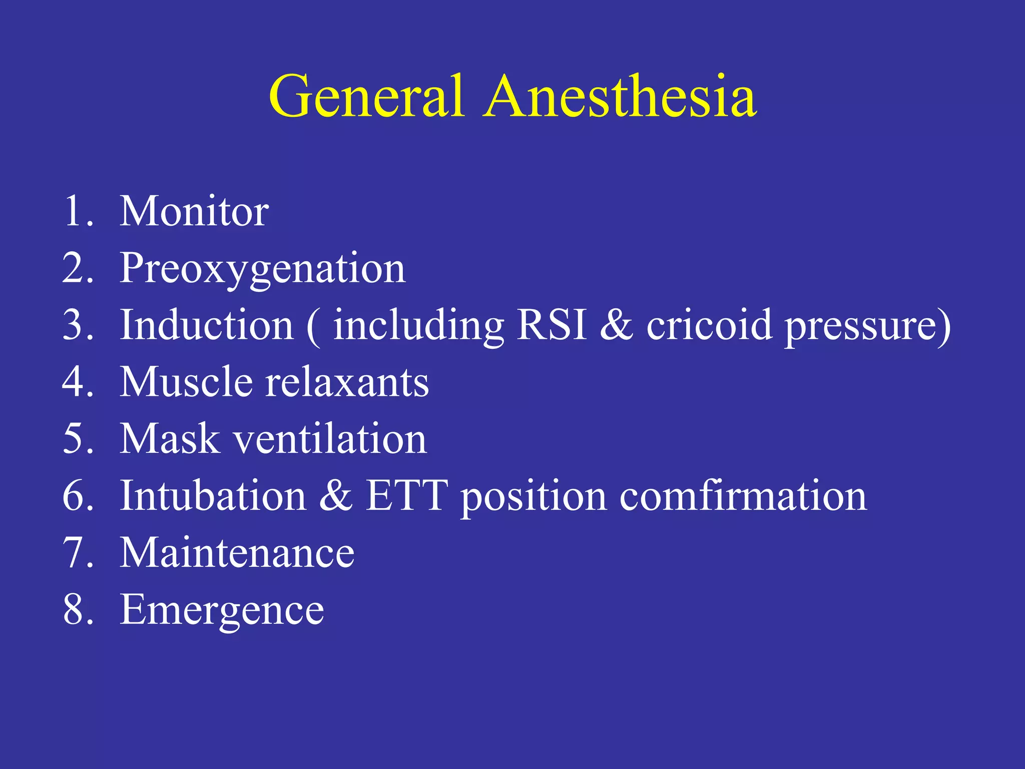 General Anesthesia | PPT