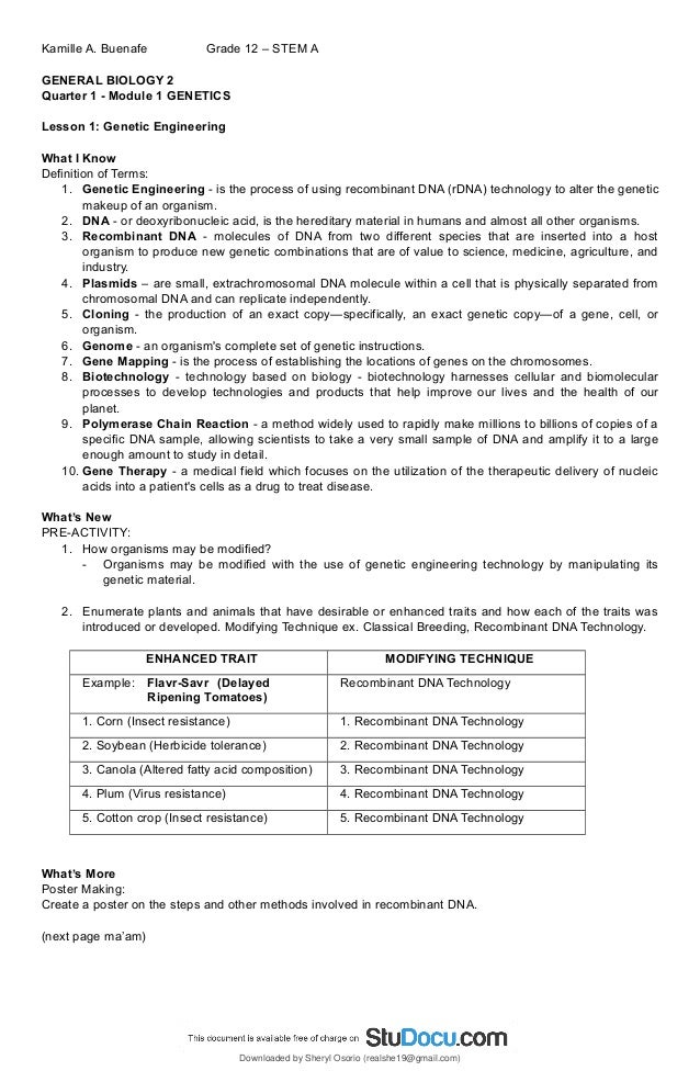 General biology-2-module-1-answers | PDF