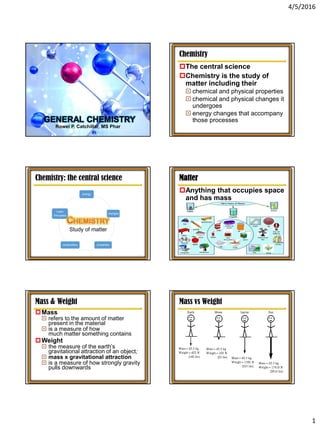 General Chemistry Handouts Introduction part | PDF