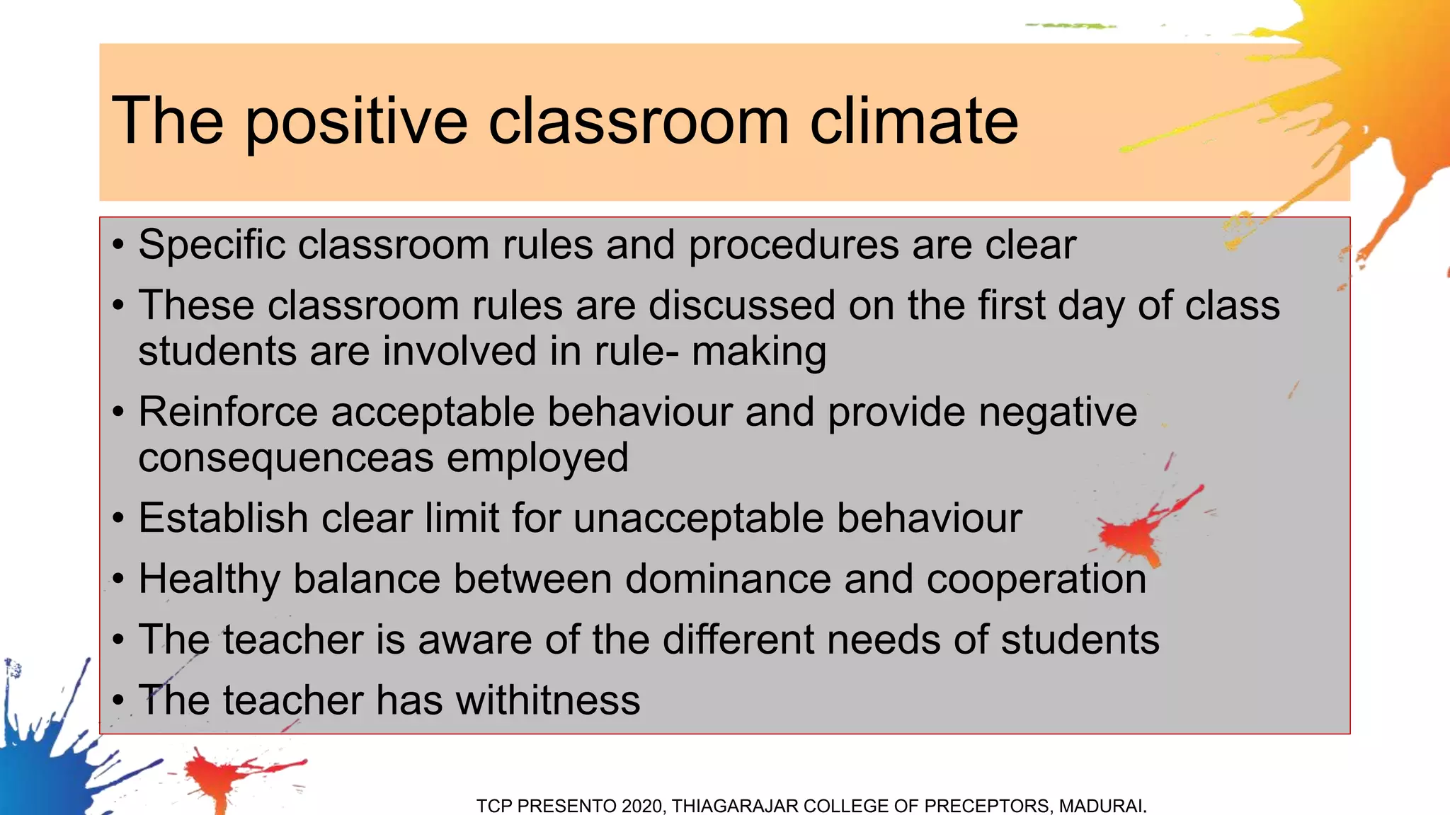 CLASSROOM CLIMATE | PPTX