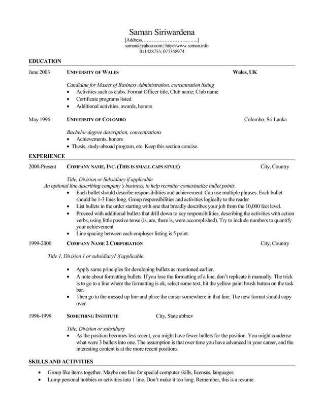 General cv-format-8 | PDF
