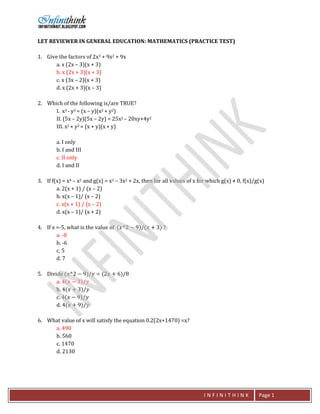 General education-mathematics-3 | PDF