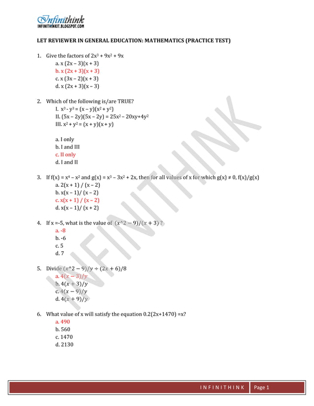 General education-mathematics-3 | PDF