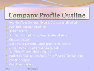 General Electric Company Outline | PPT