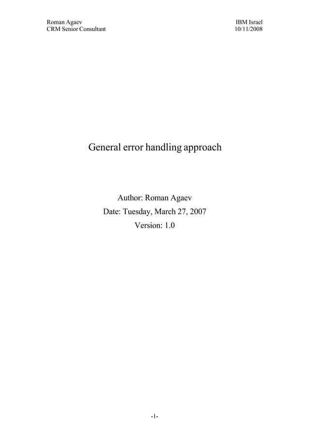 General Error Handling Approach | PDF