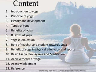 YOGA, HEALTH AND PHYSICAL EDUCATION | PPT