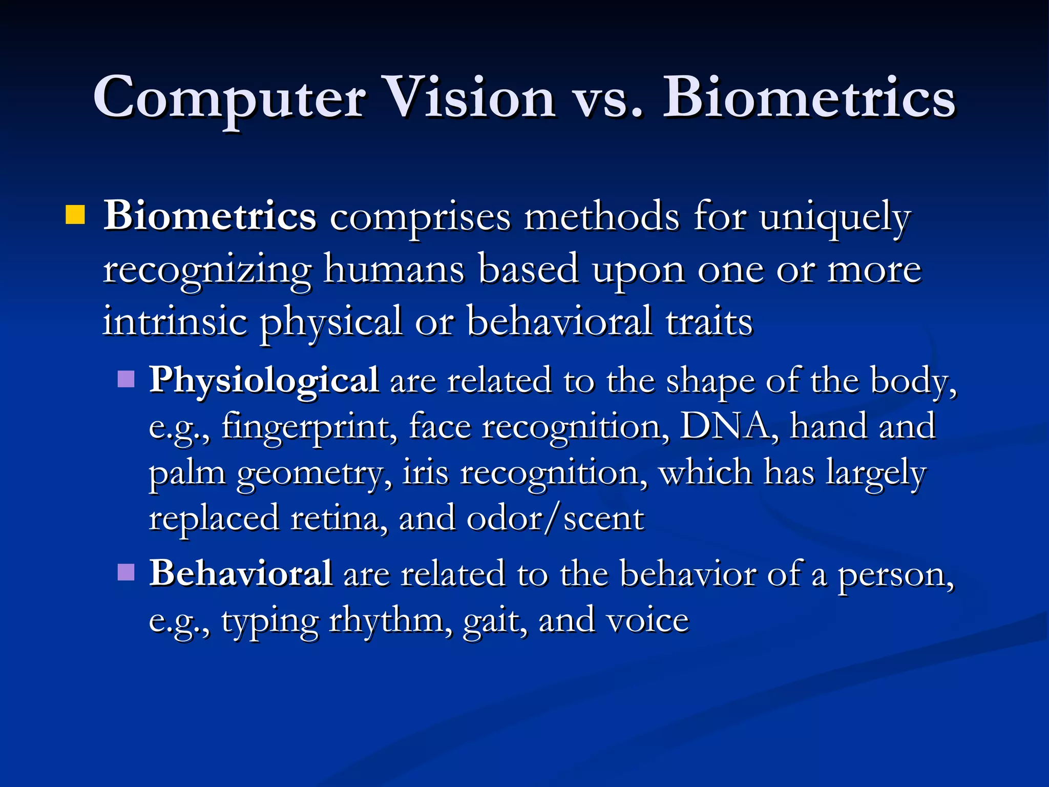 General introduction to computer vision | PPT