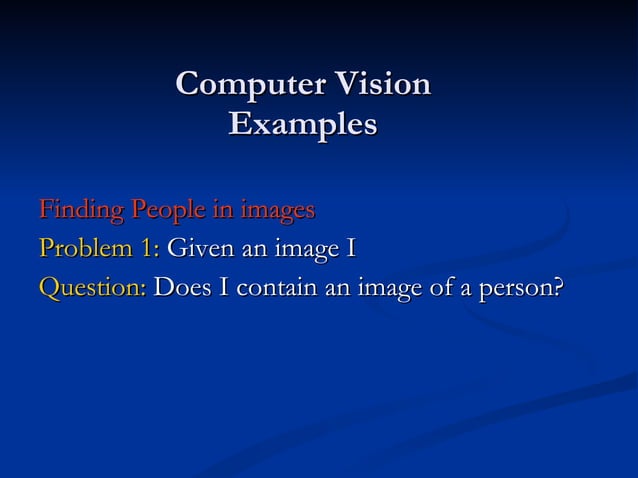 General introduction to computer vision | PPT