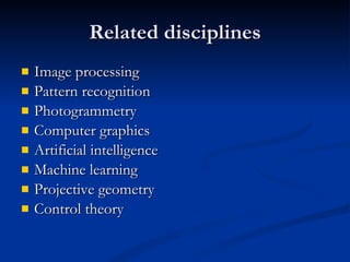 General introduction to computer vision | PPT