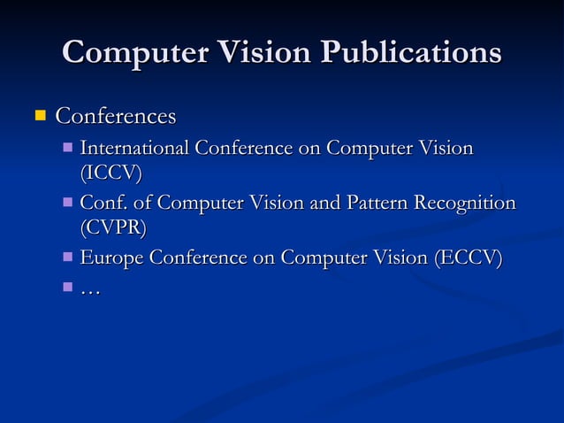 General introduction to computer vision | PPT