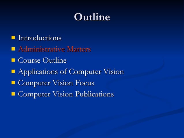 General introduction to computer vision | PPT