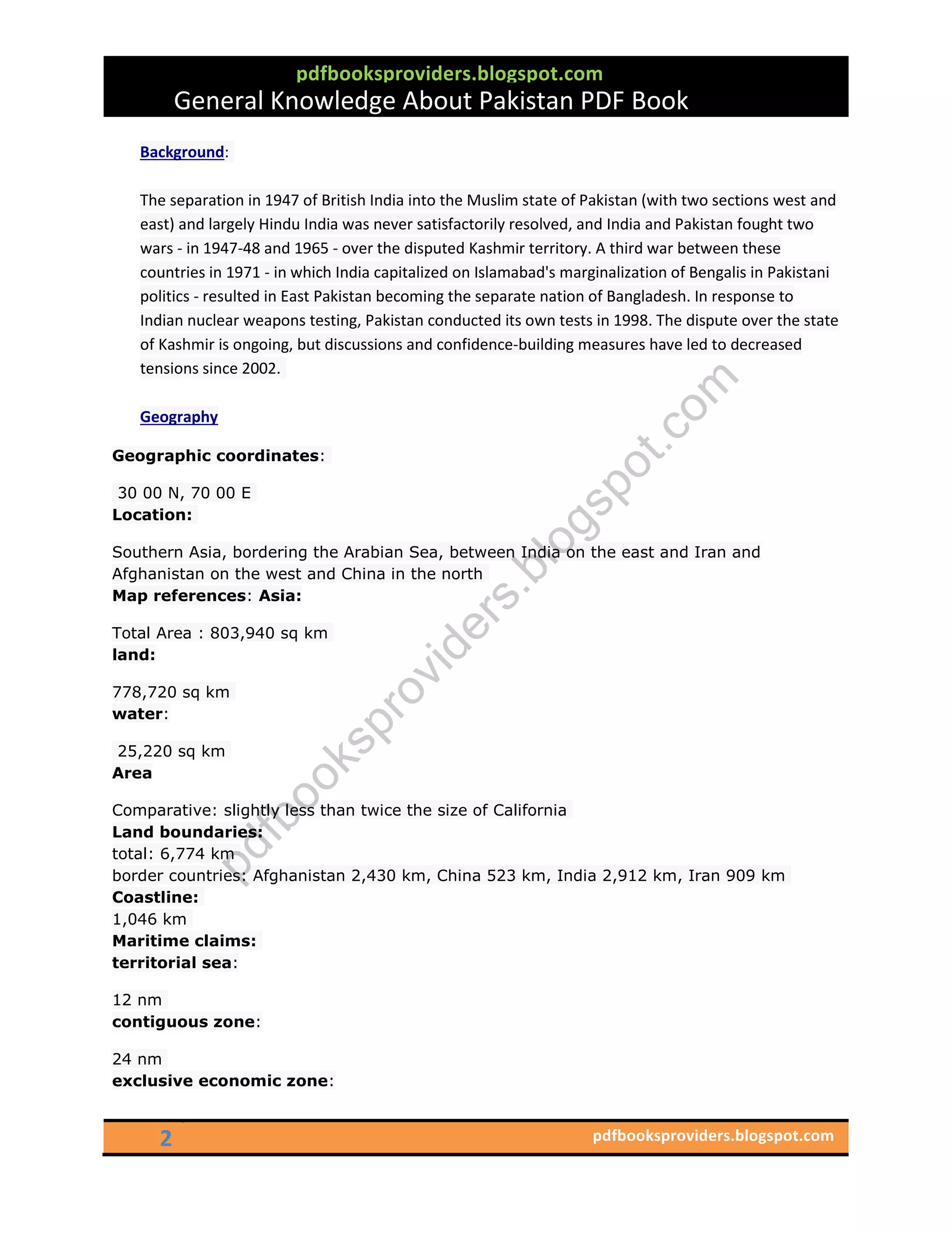 General knowledge-about-pakistan- | PDF