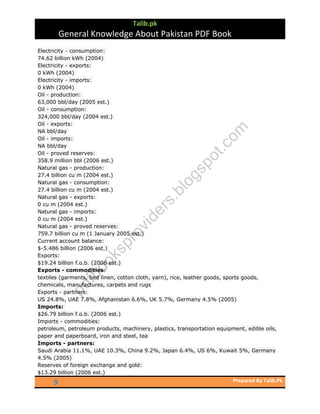 General knowledge-about-pakistan- | PDF