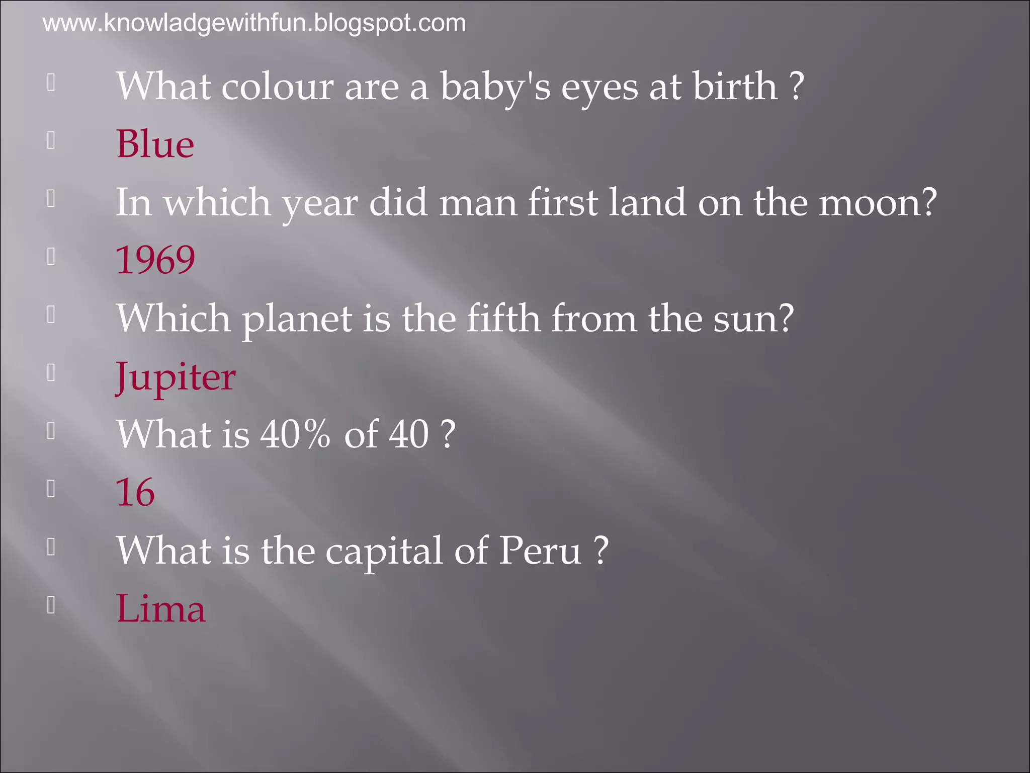 General knowledge Project | PPT