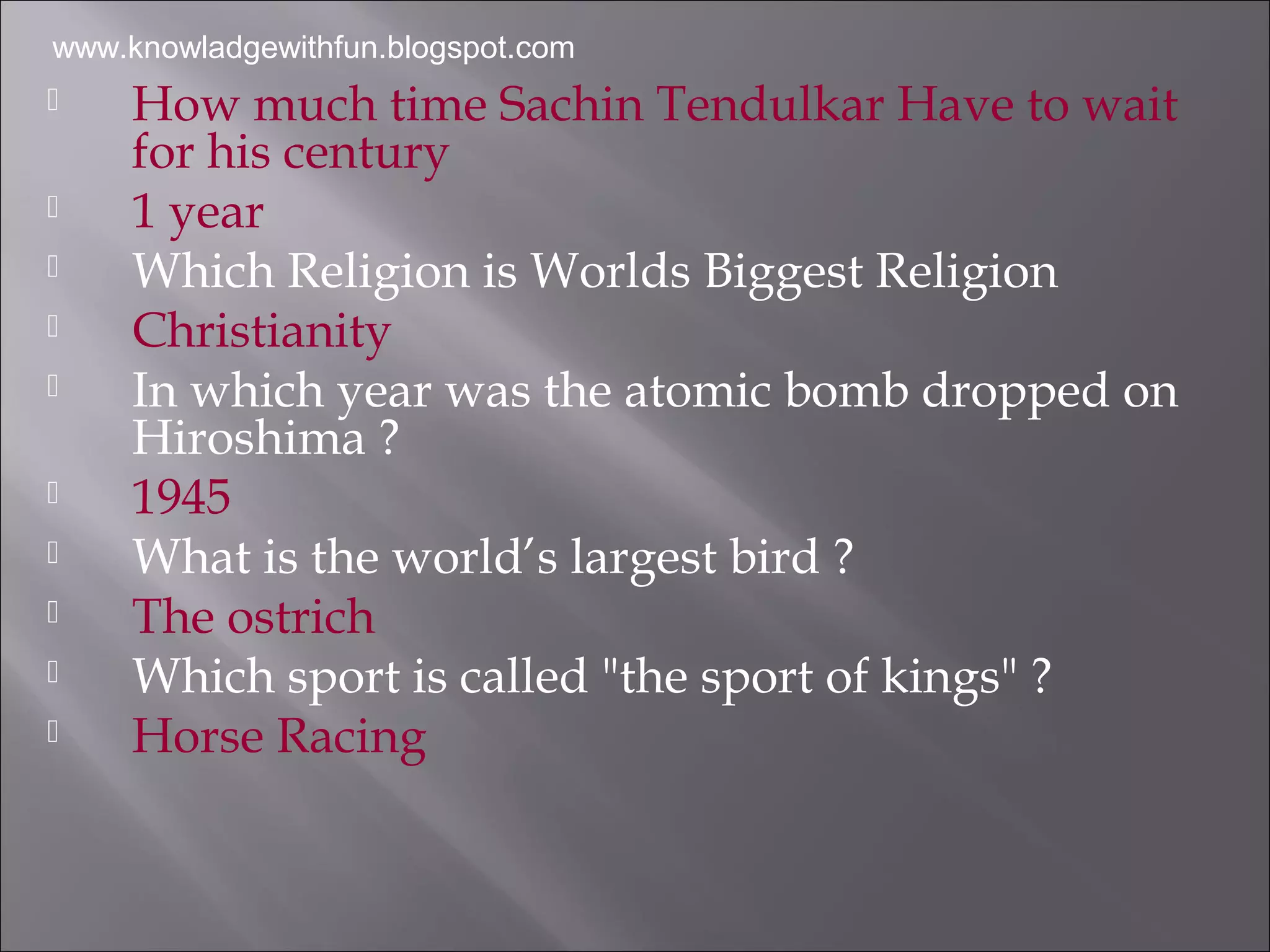 General knowledge Project | PPT