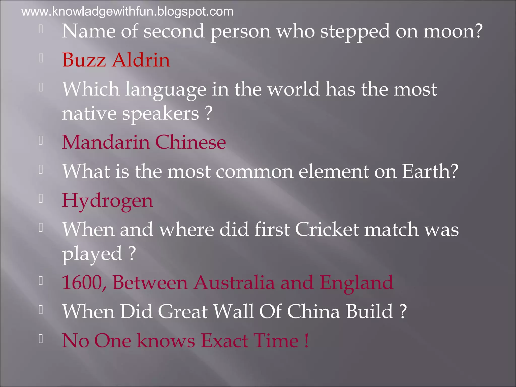 General knowledge Project | PPT