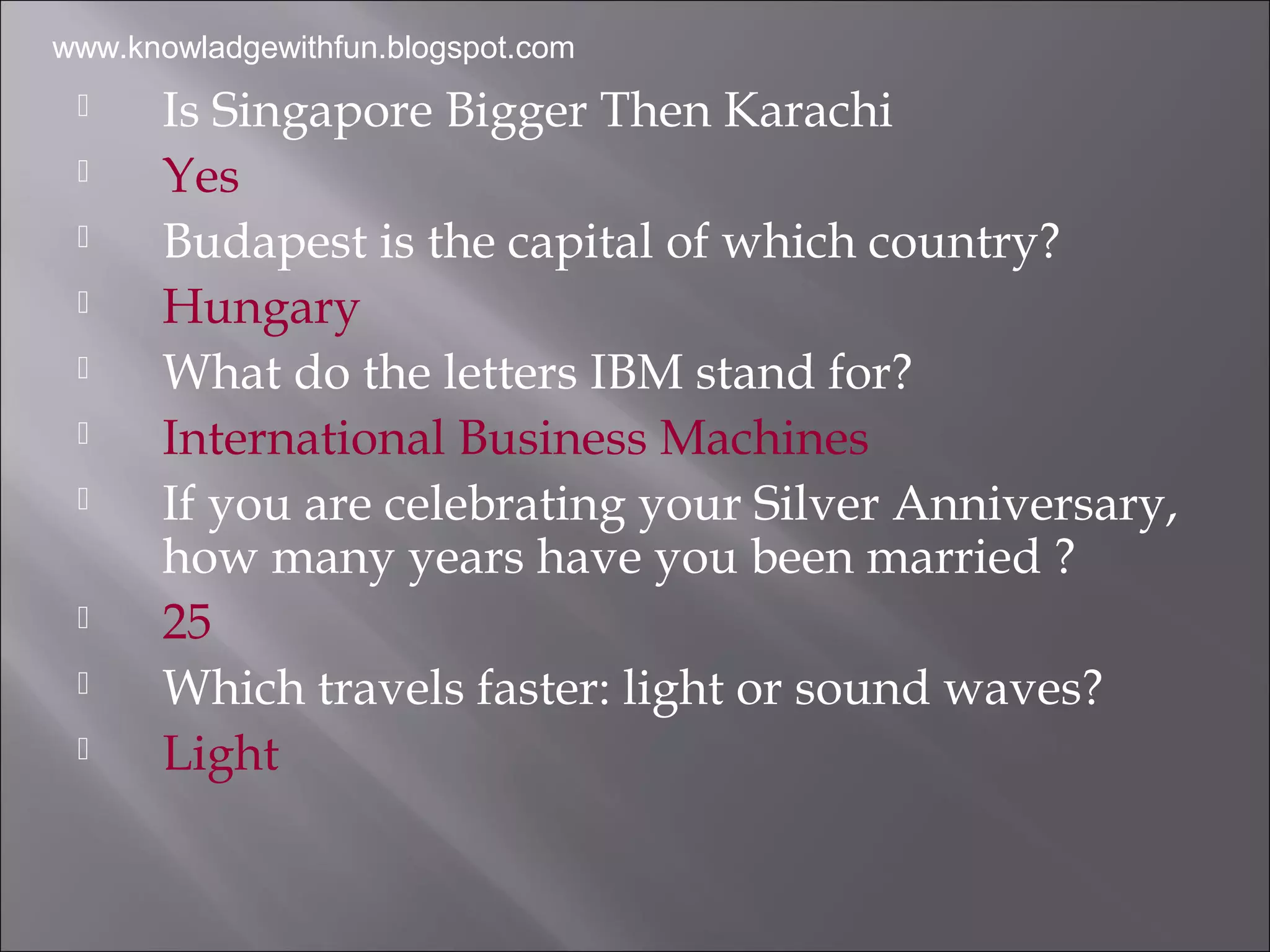 General knowledge Project | PPT