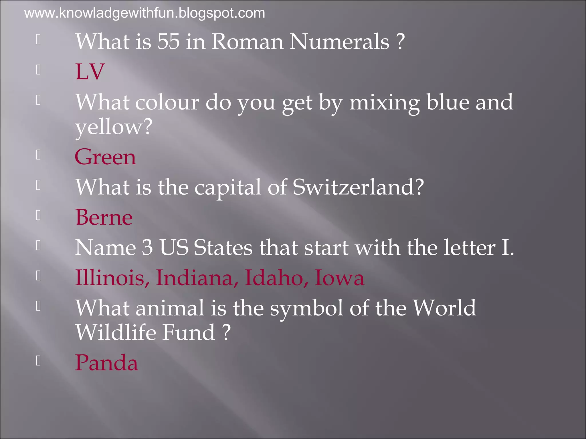 General knowledge Project | PPT