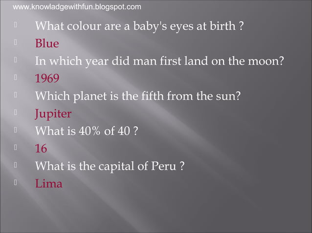 General knowledge Project | PPT