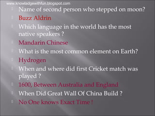 General knowledge Project | PPT