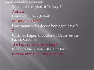 General knowledge Project | PPT