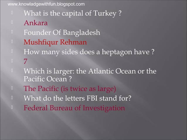 General knowledge Project | PPT