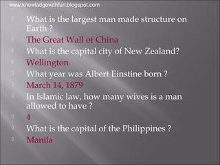 General knowledge Project | PPT