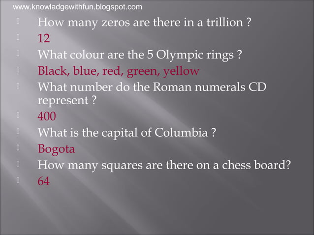 General knowledge Project | PPT