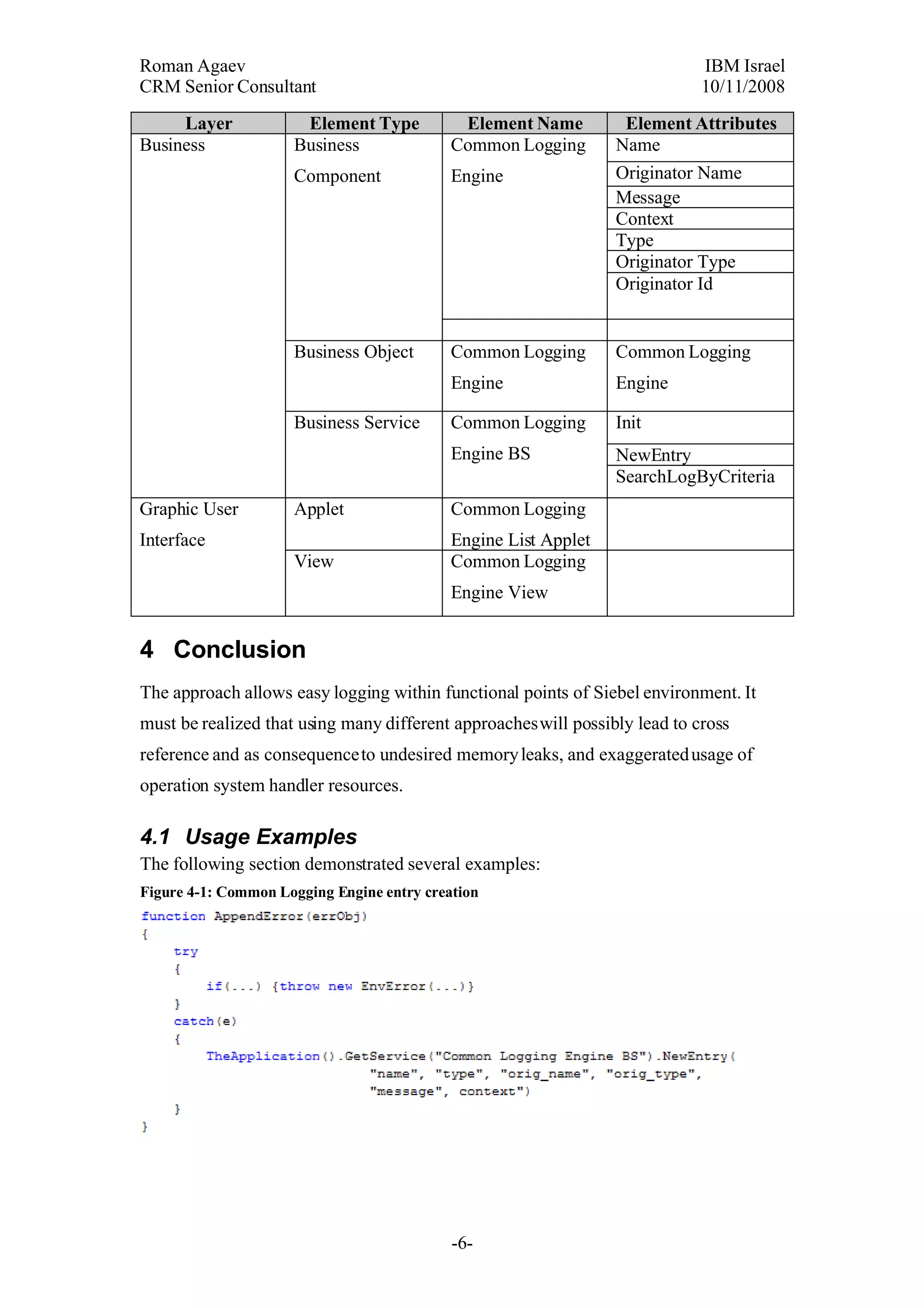 General Logging Approach | ODT