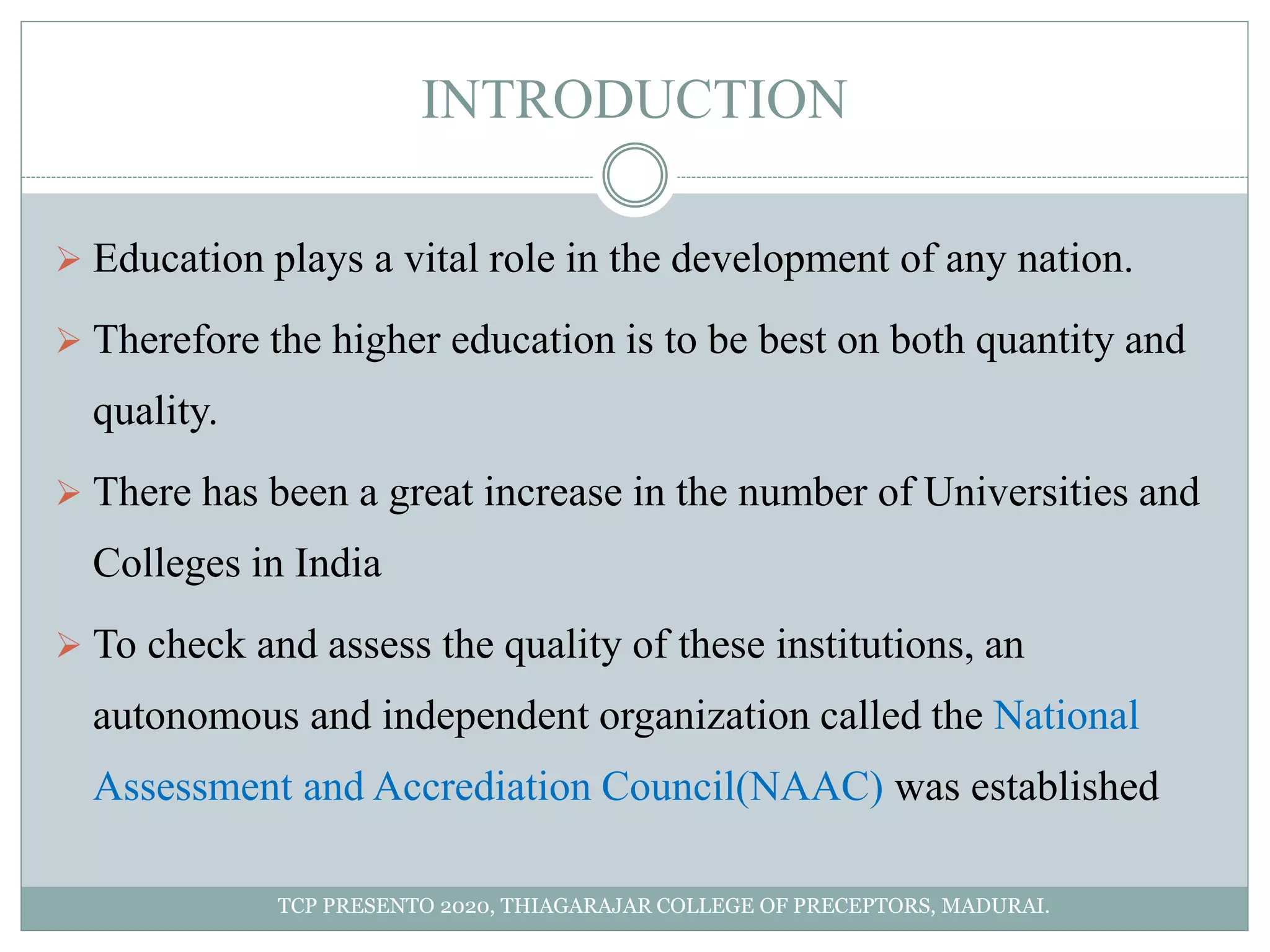 ROLE OF NAAC | PPTX
