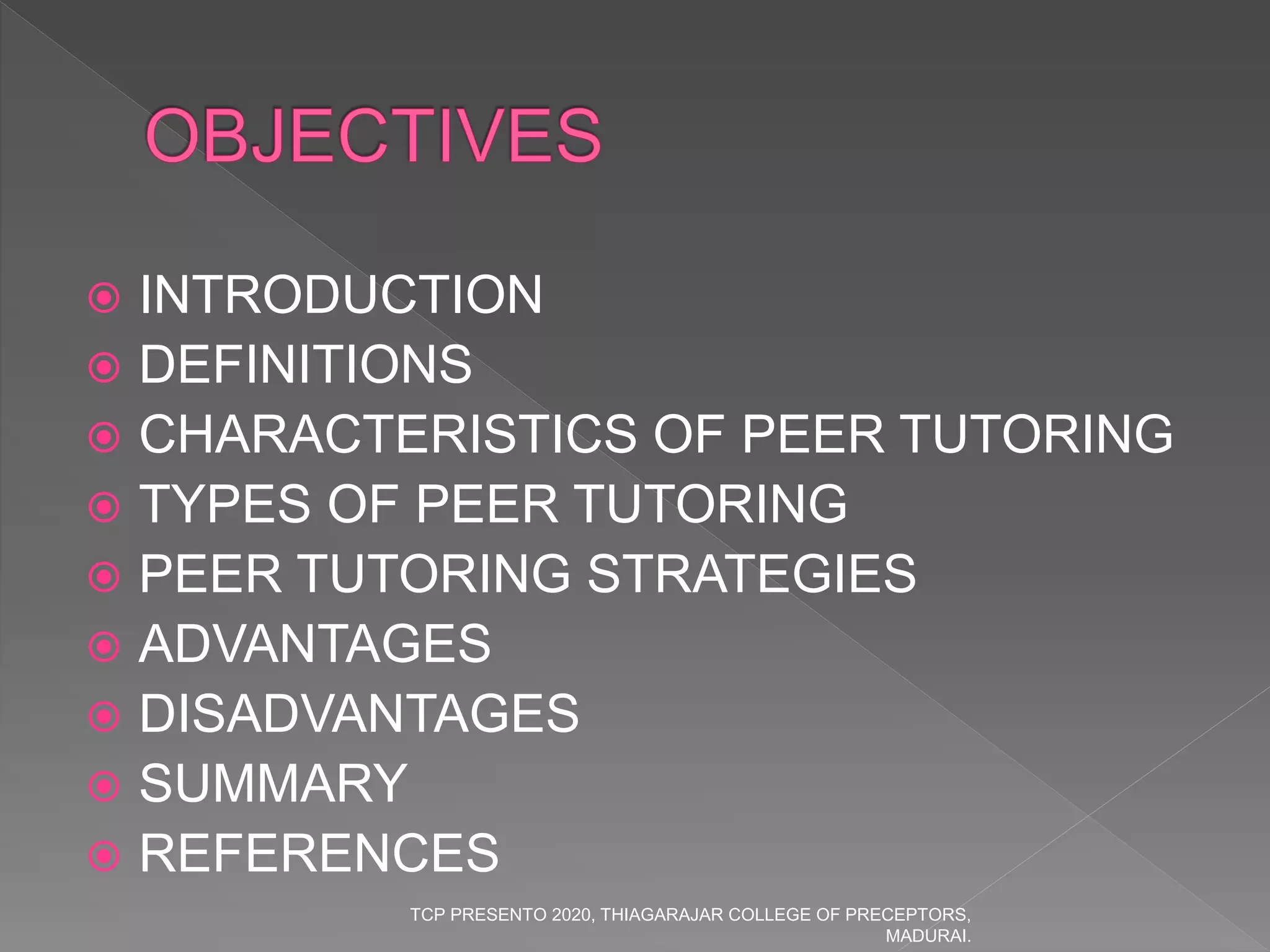 PEER TUTORING | PPTX