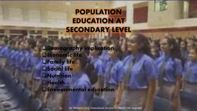 POPULATION PROBLEM AND POPULATION EDUCATION | PPT