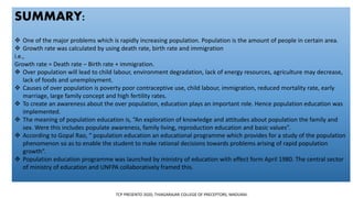 POPULATION PROBLEM AND POPULATION EDUCATION | PPT