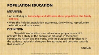 POPULATION PROBLEM AND POPULATION EDUCATION | PPT