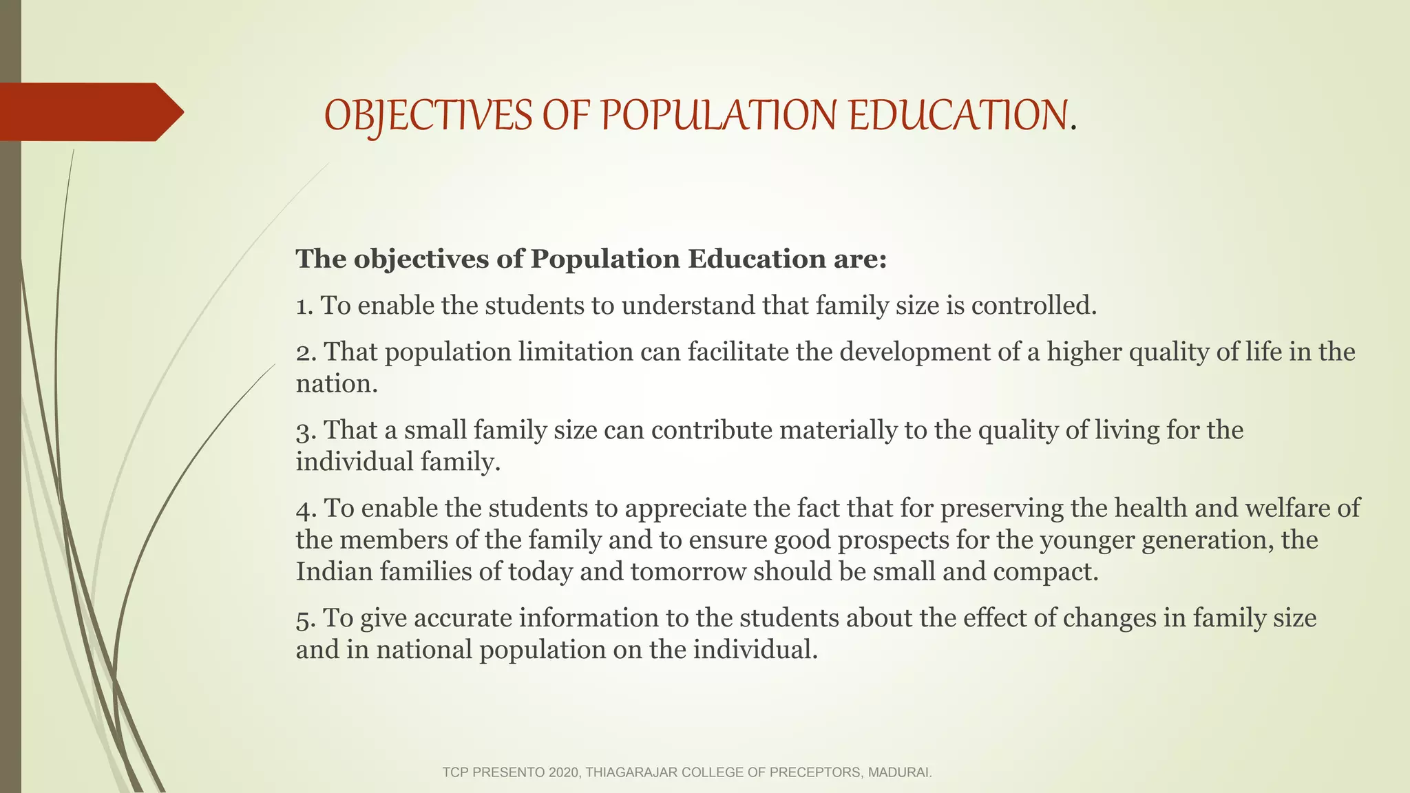 POPULATION EDUCATION | PPT