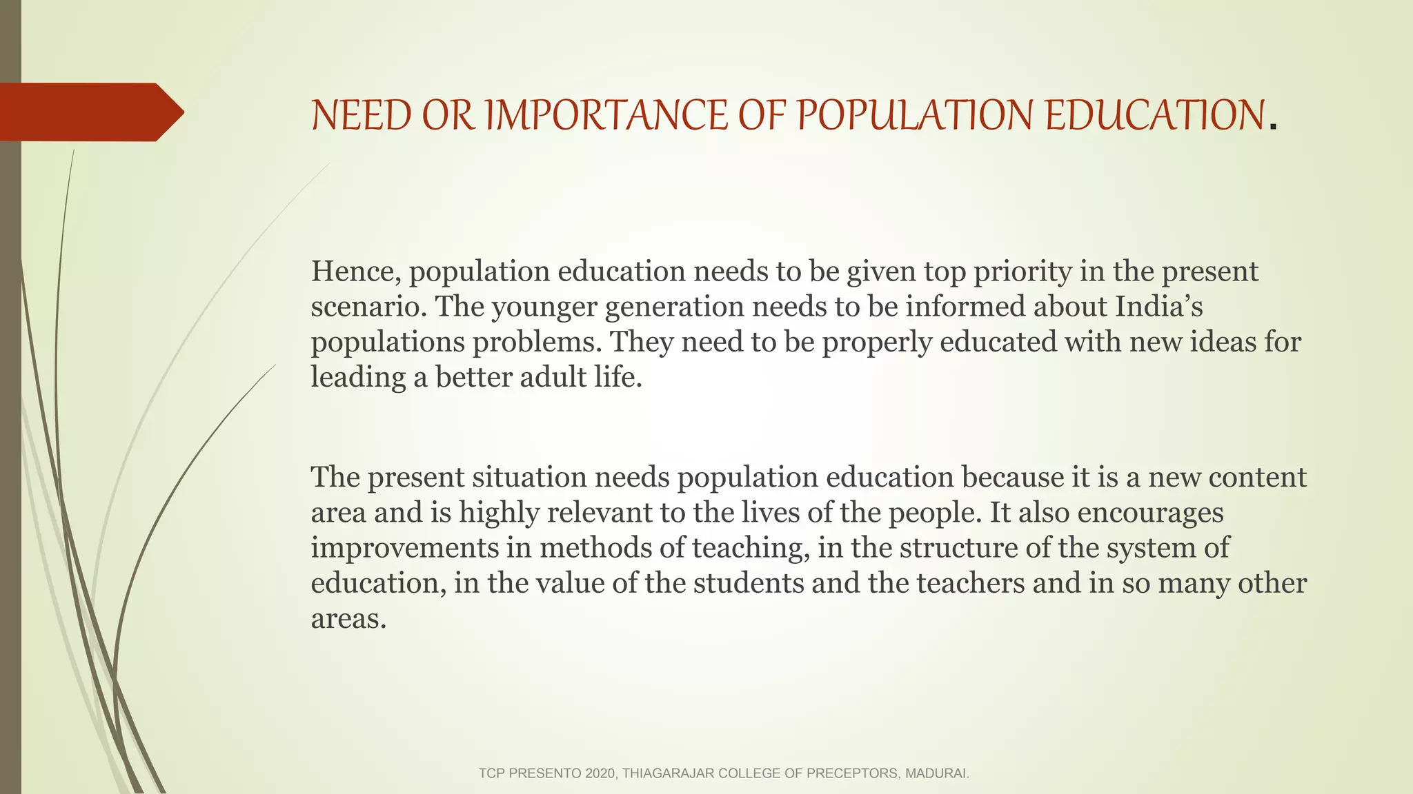 POPULATION EDUCATION | PPT