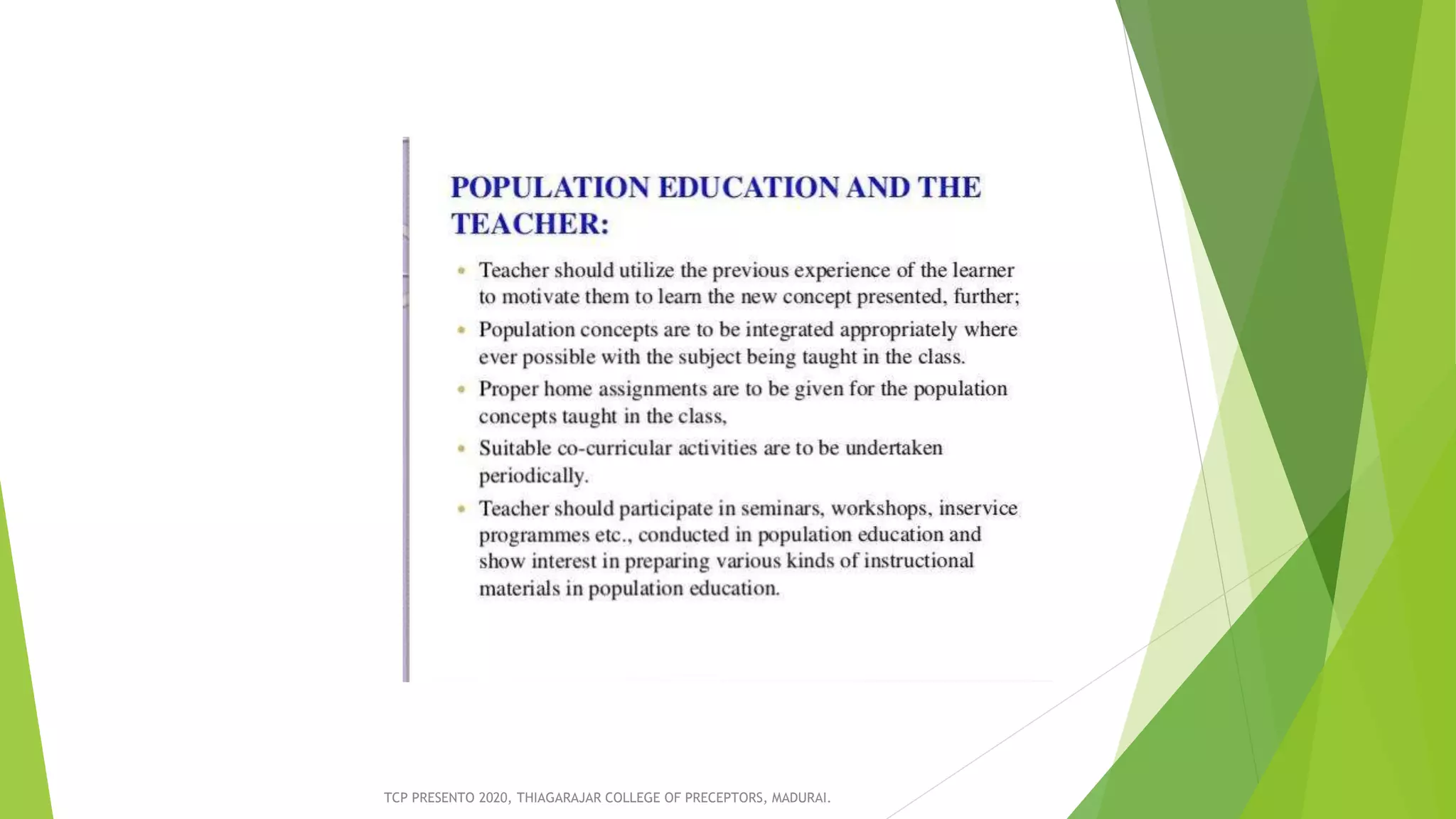 POPULATION EDUCATION | PPTX
