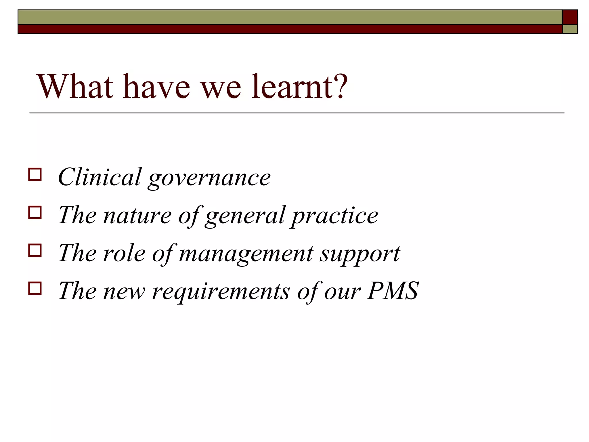 General practice: clinical governance & patient management software | PPT