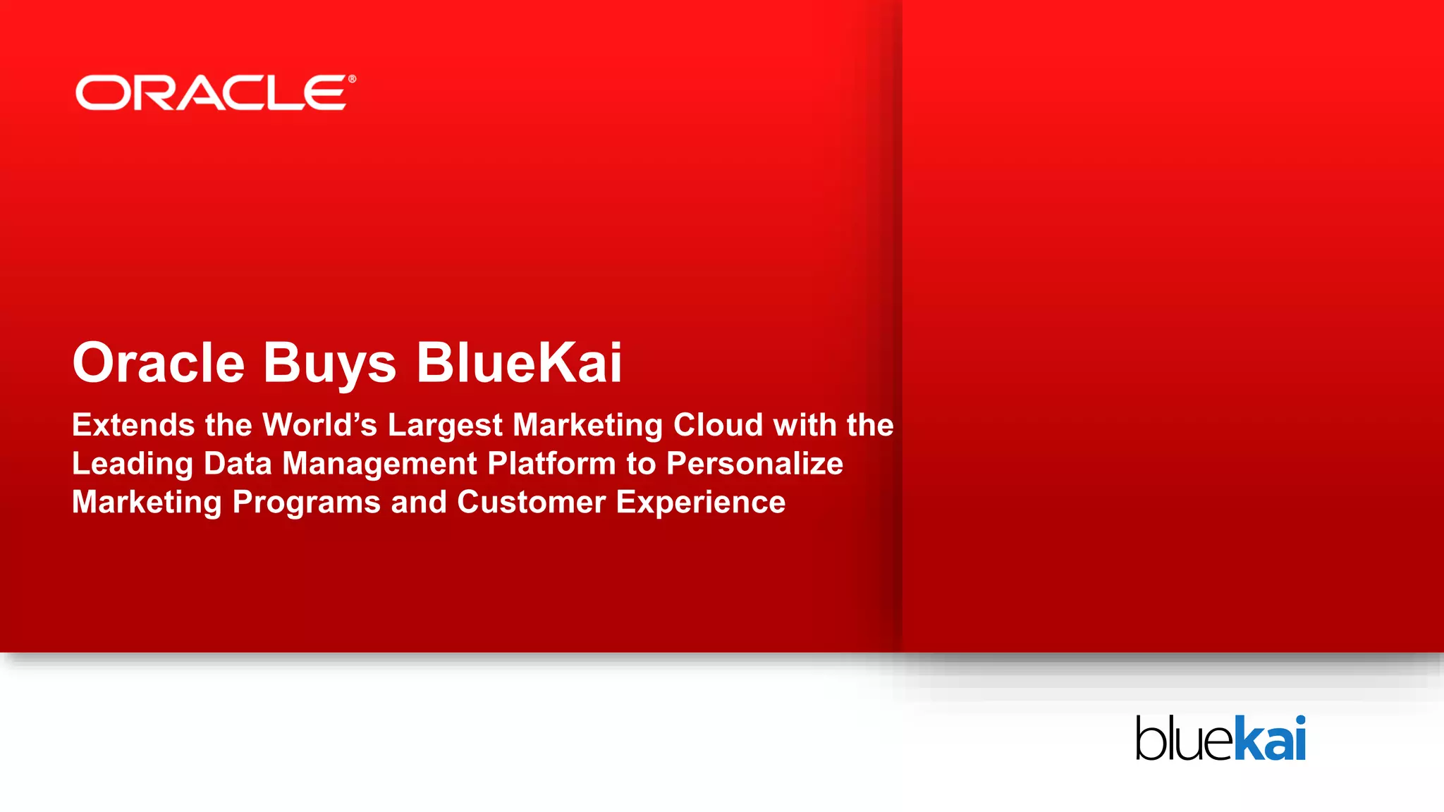 Oracle buys Bluekai | PPT