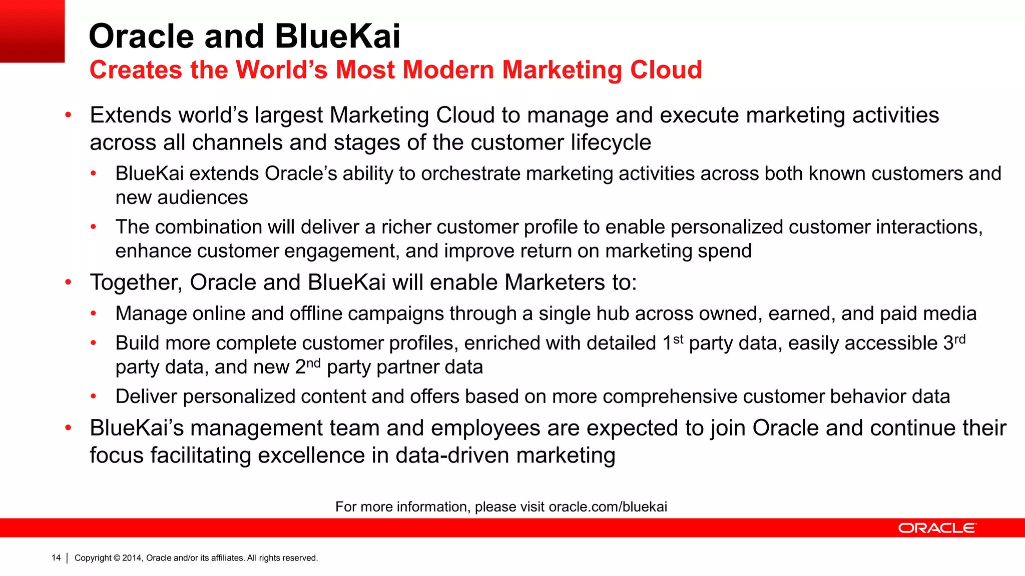Oracle buys Bluekai | PPT