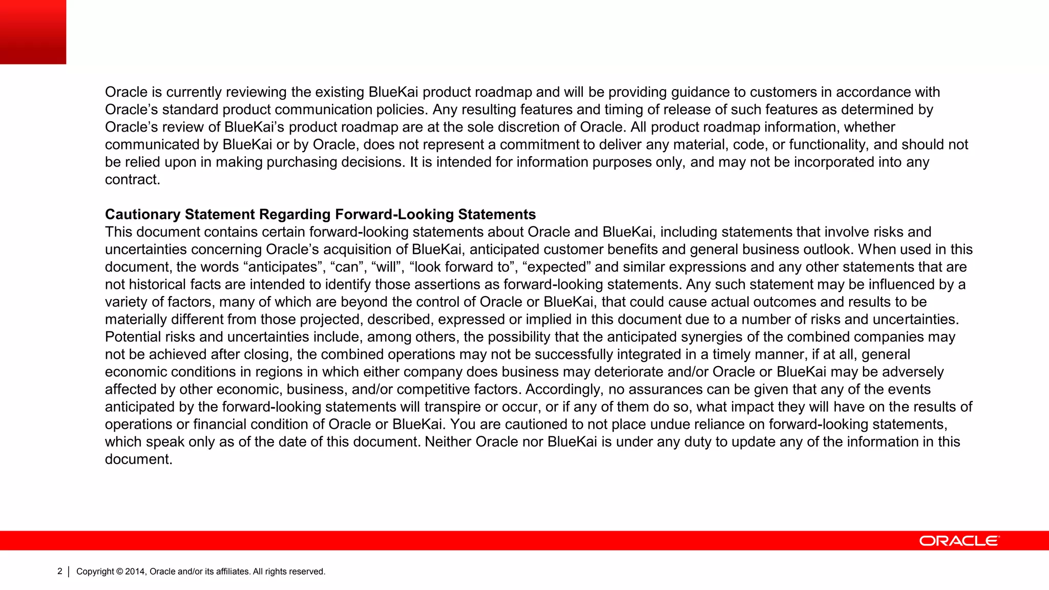 Oracle buys Bluekai | PPT