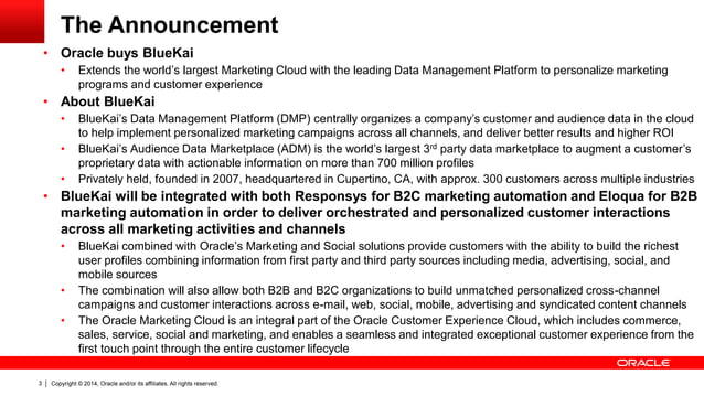 Oracle buys Bluekai | PPT