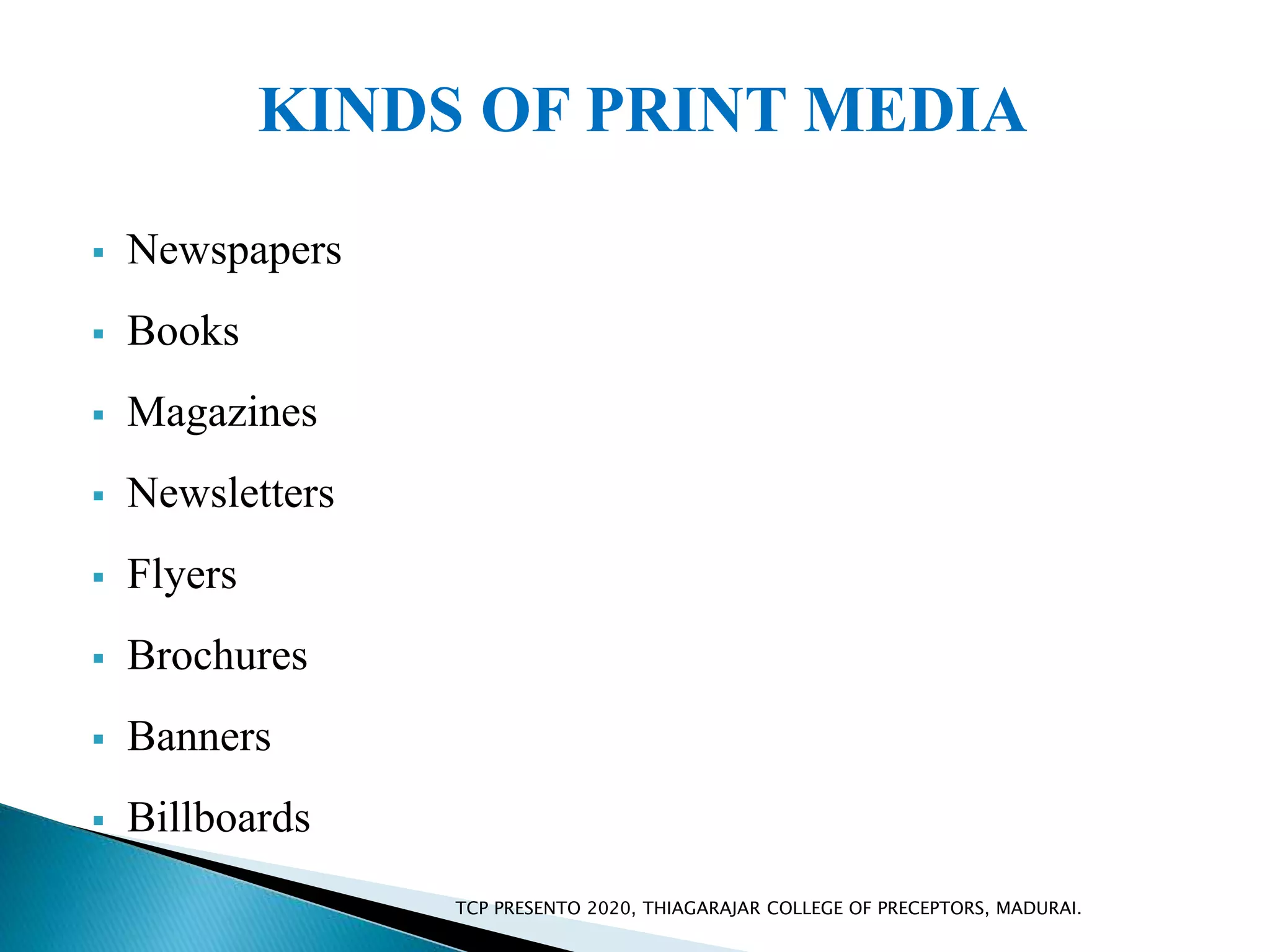 TYPES OF MEDIA: PRINT AND NON-PRINT MEDIA | PPTX