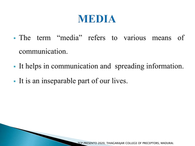 TYPES OF MEDIA: PRINT AND NON-PRINT MEDIA | PPTX | Books and Literature