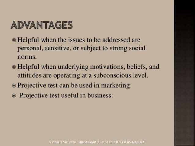 ASSESSMENT OF PERSONALITY PROJECTIVE AND NON-PROJECTIVE TECHNIQUES | PPTX