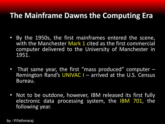 General Purpose Mainframe and Minicomputer Era | PPSX