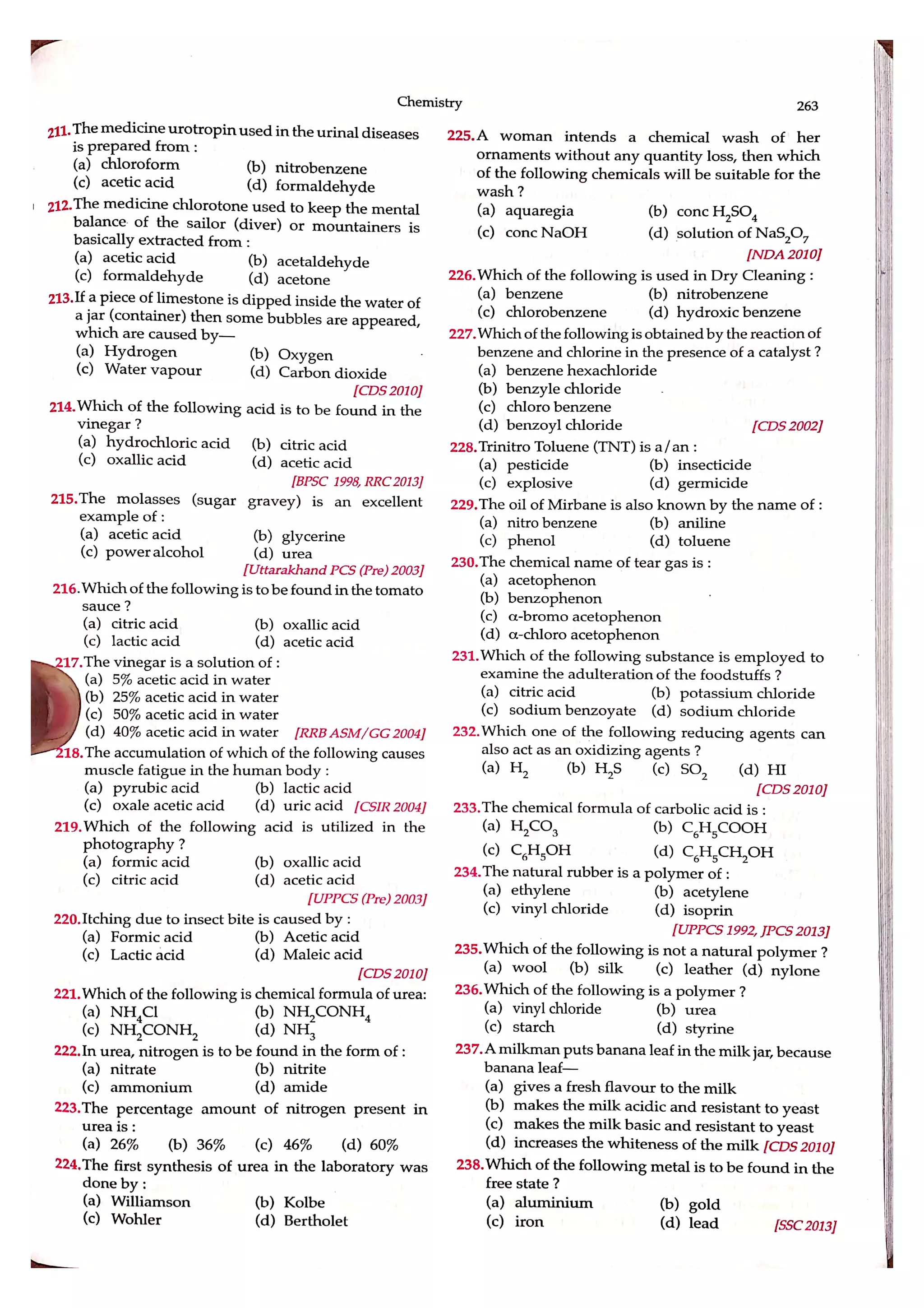 General Science - Chemistry Objective for PSC SSC | PDF